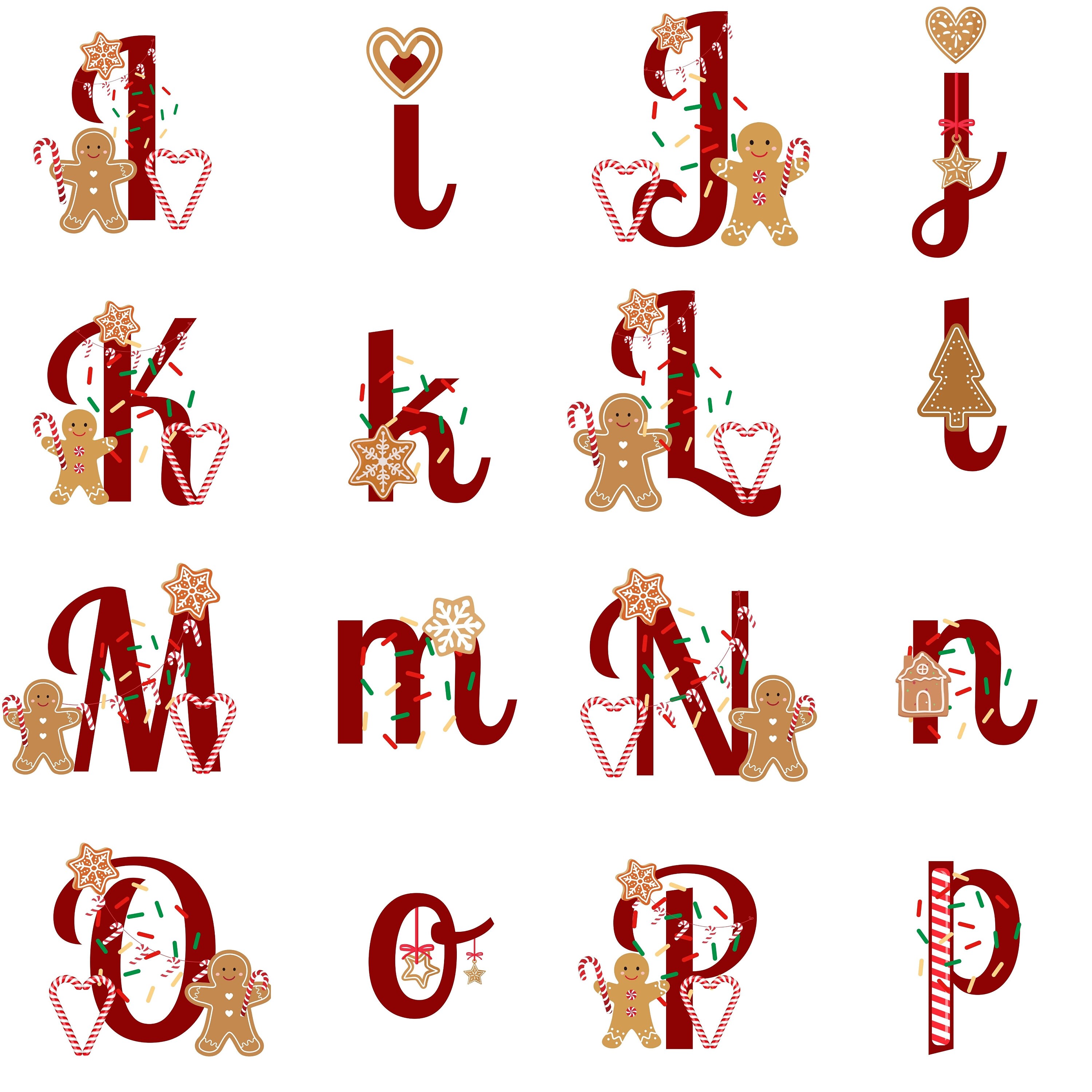 Christmas Gingerbread Alphabet Letter Number Font 63 Ind Designs SVG ...