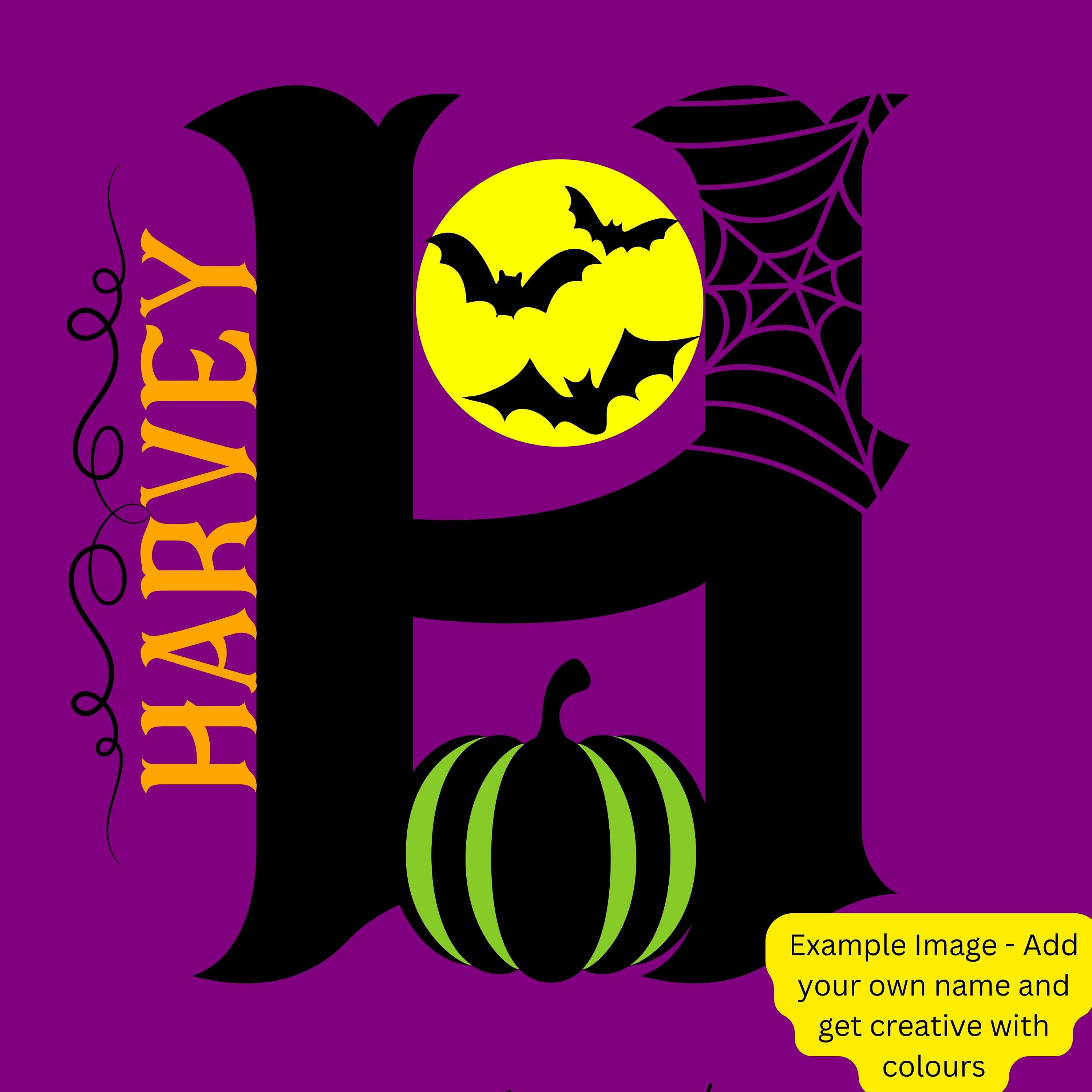 Halloween Monogram Alphabet Letters Font 28 Individual Designs in SVG ...