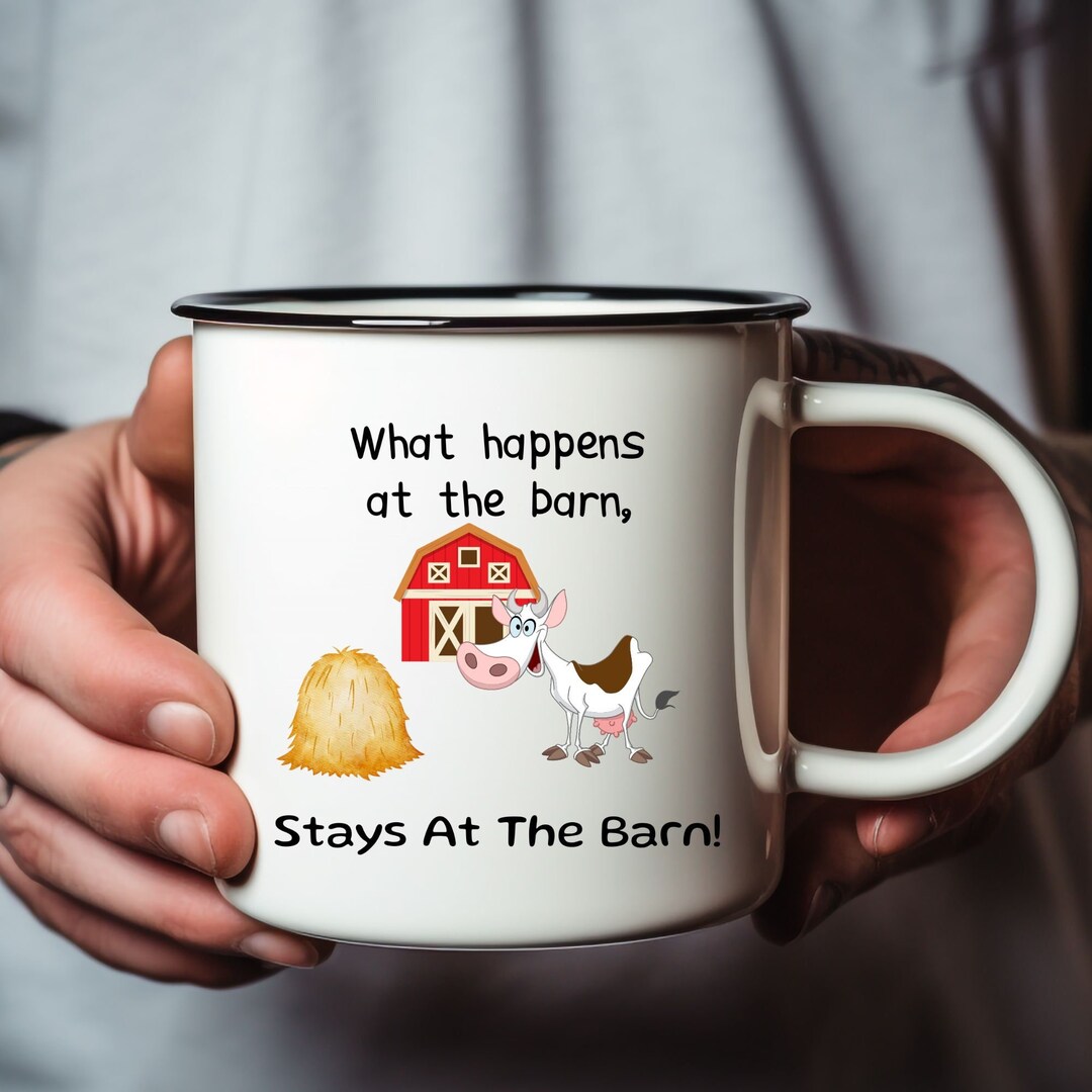 What Happens at the Barn, Funny Mugs, Farmer Gift, Homesteader Mug ...