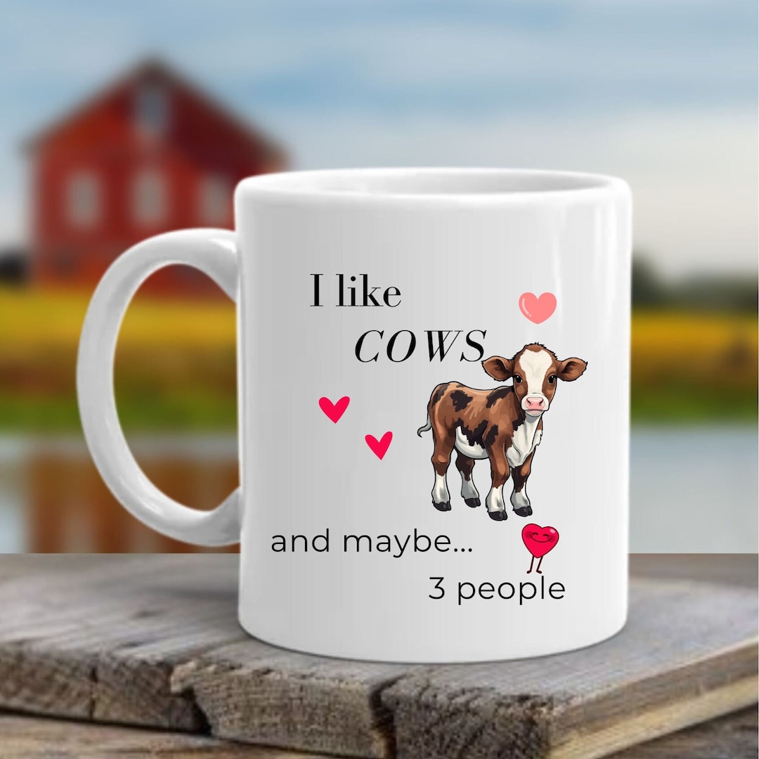 I Like Cows, Cow Lover Mug, Animal Lover Gift, Funny Mug, Veterinarian ...
