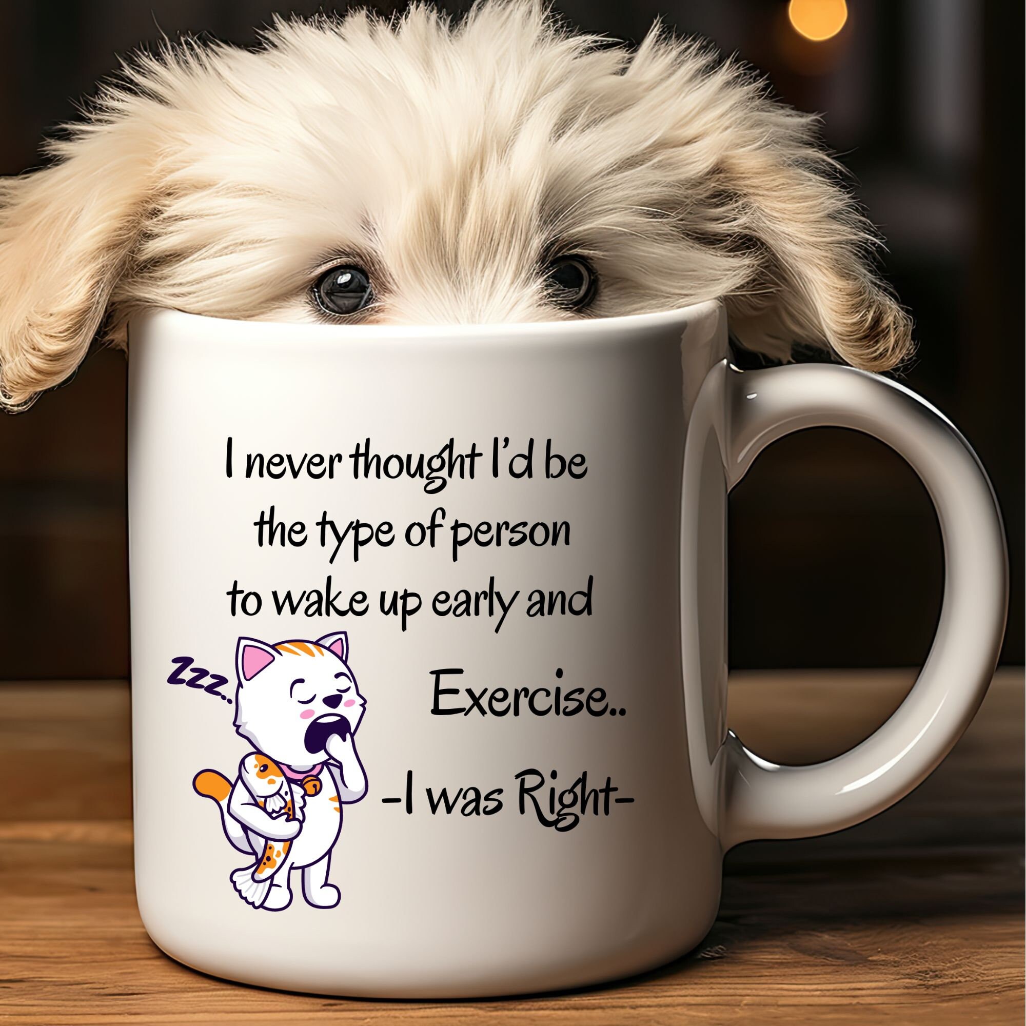 Dont Wake up to Exercise, Morning Wake up Mug, Non Morning Person Gift ...