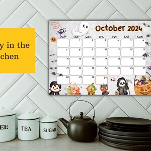 Editable October 2024 Calendar, Cute Halloween Printable Editable ...