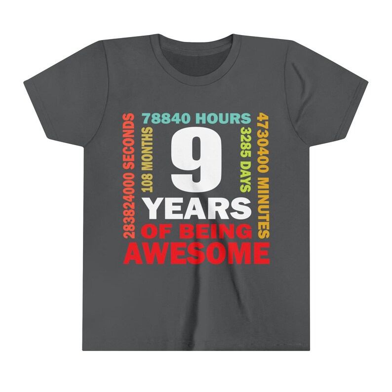 9th Birthday SVG 9 Years of Being Awesome Happy Birthday Design ...