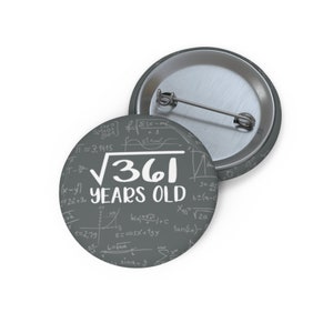 Square Root of 361 :A Milestone Celebration Design | 19th Birthday | 19 ...