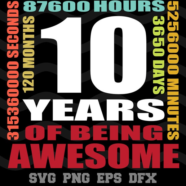 10 Years of Awesome Svg - Etsy