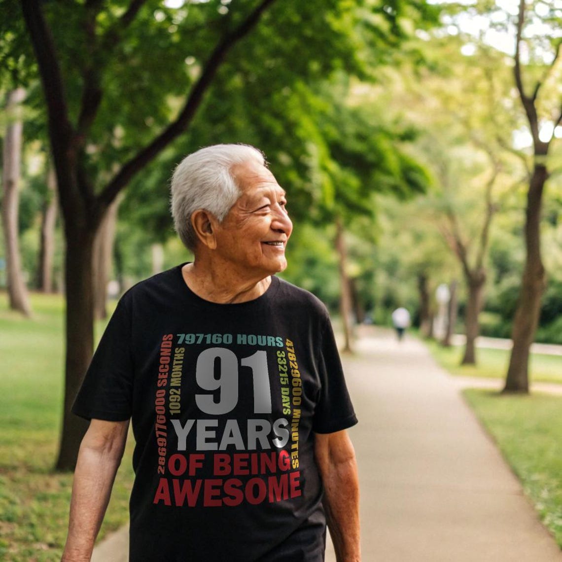 91st Birthday SVG 91 Years of Being Awesome Happy Birthday Design ...