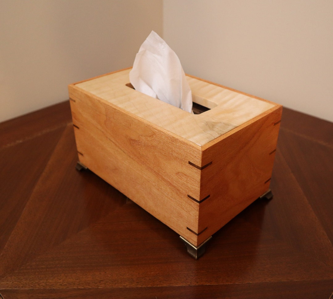 Wood Tissue Box Holder With Pedestal Feet (for Large Tissue Boxes ...
