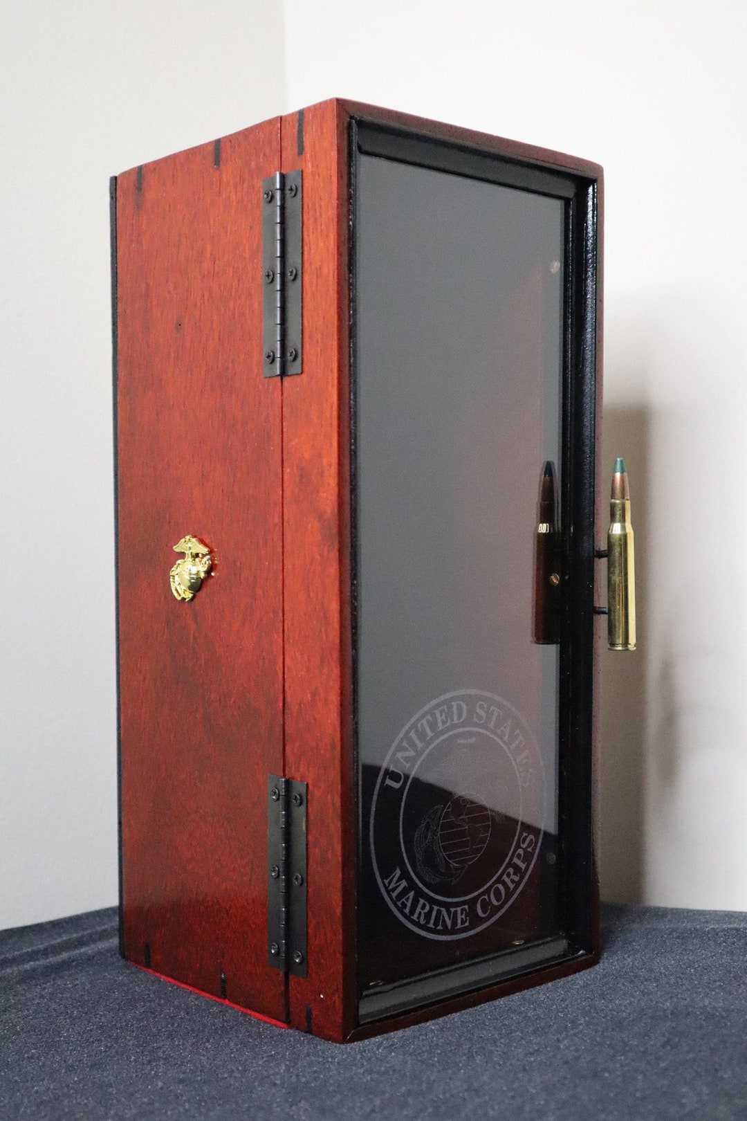 Handmade Marine Corps Display Case in Padauk Wood good for Action ...
