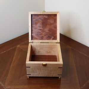 Handmade Curly Maple Case With Redwood Burl Veneer Top - Compartment ...
