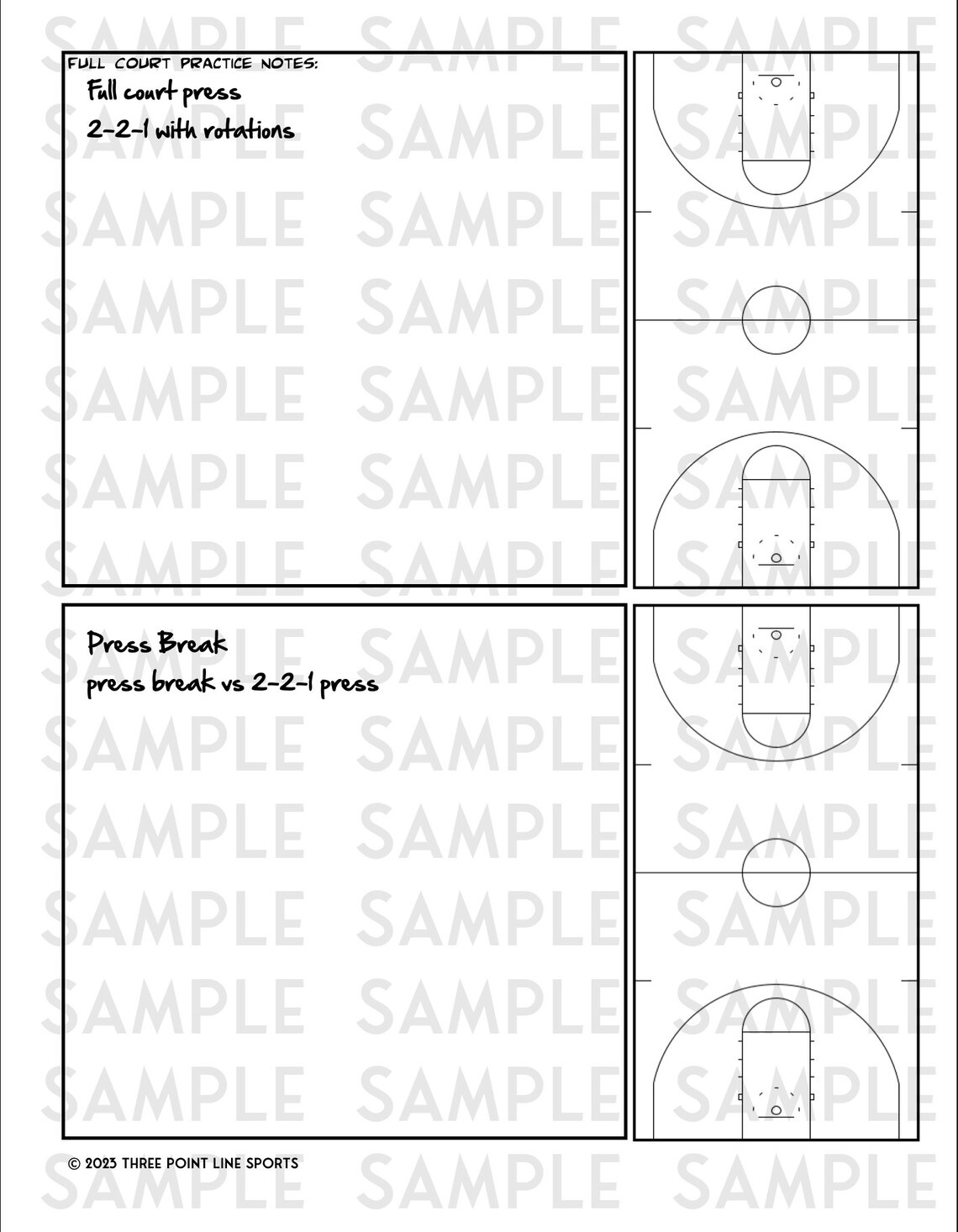 Basketball Coach's Practice Planner and Playbook Pages - Etsy