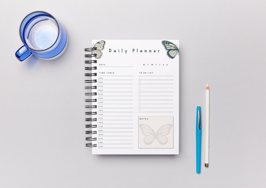 Digital Printable Daily Planner Butterfly Theme - Etsy