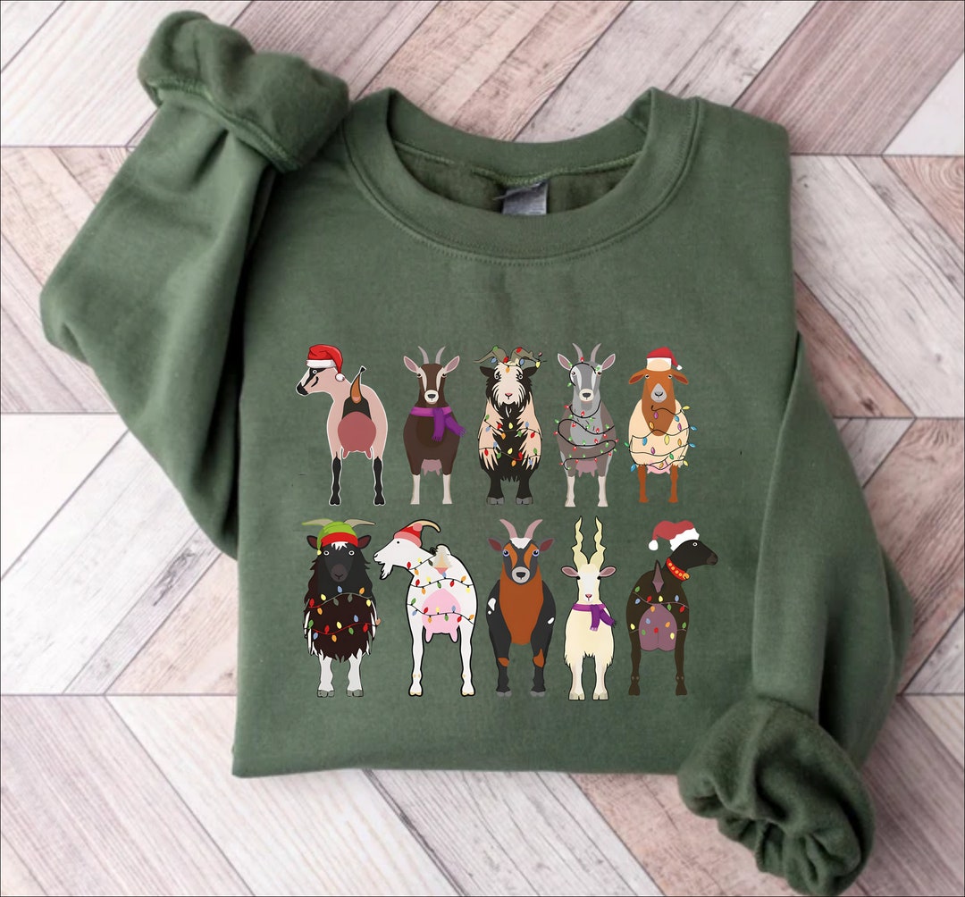 Christmas Goat Sweatshirt, Goat Lover Animal, Christmas Gifts for Goat ...