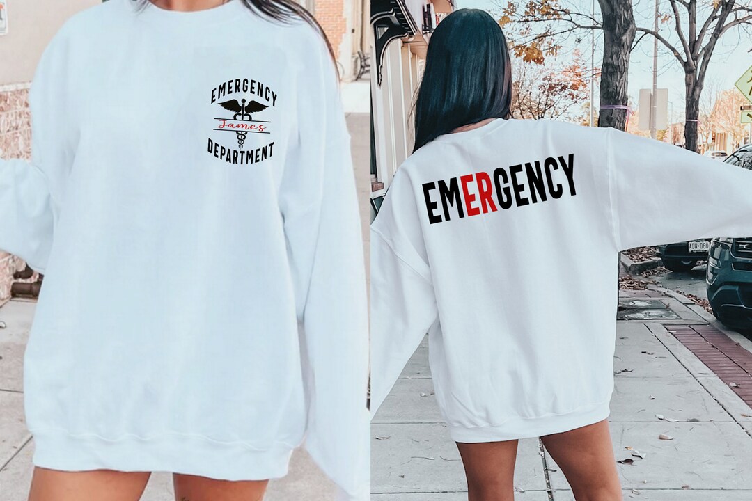 Custom ER Sweatshirt, Emergency Department Shirt, ER Sweater ...
