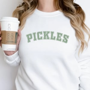 Collegiate Vintage Pickle Sweatshirt, Womens Canning Season Pickle Shirt, Pickle Lover Sweater ...