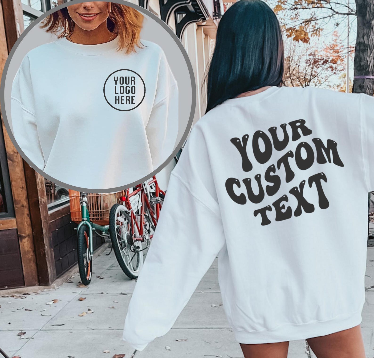 Custom Text Sweatshirt, Retro Wavy Font, Personalized Gift - Etsy