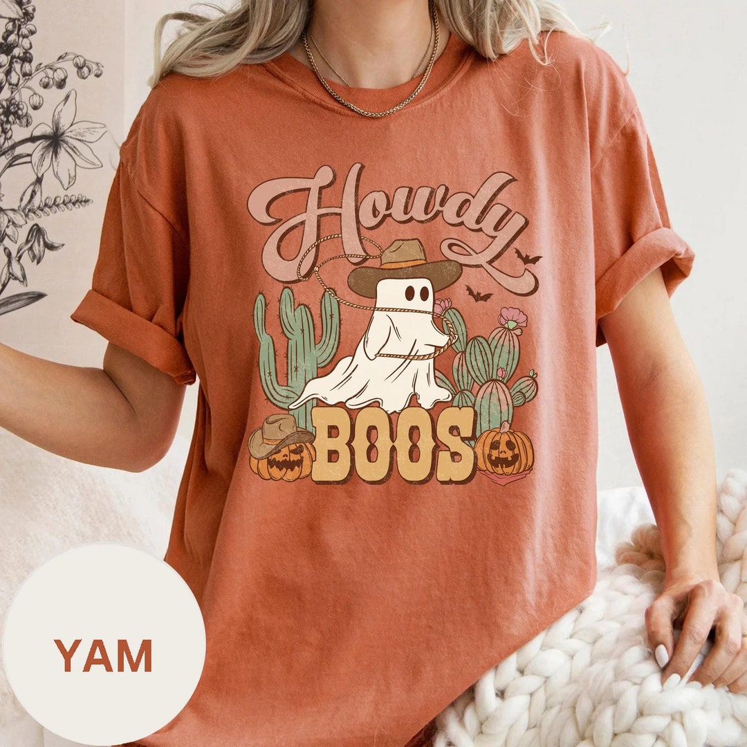 Comfort Colors® Western Ghost Shirt, Howdy Boos Western Halloween ...