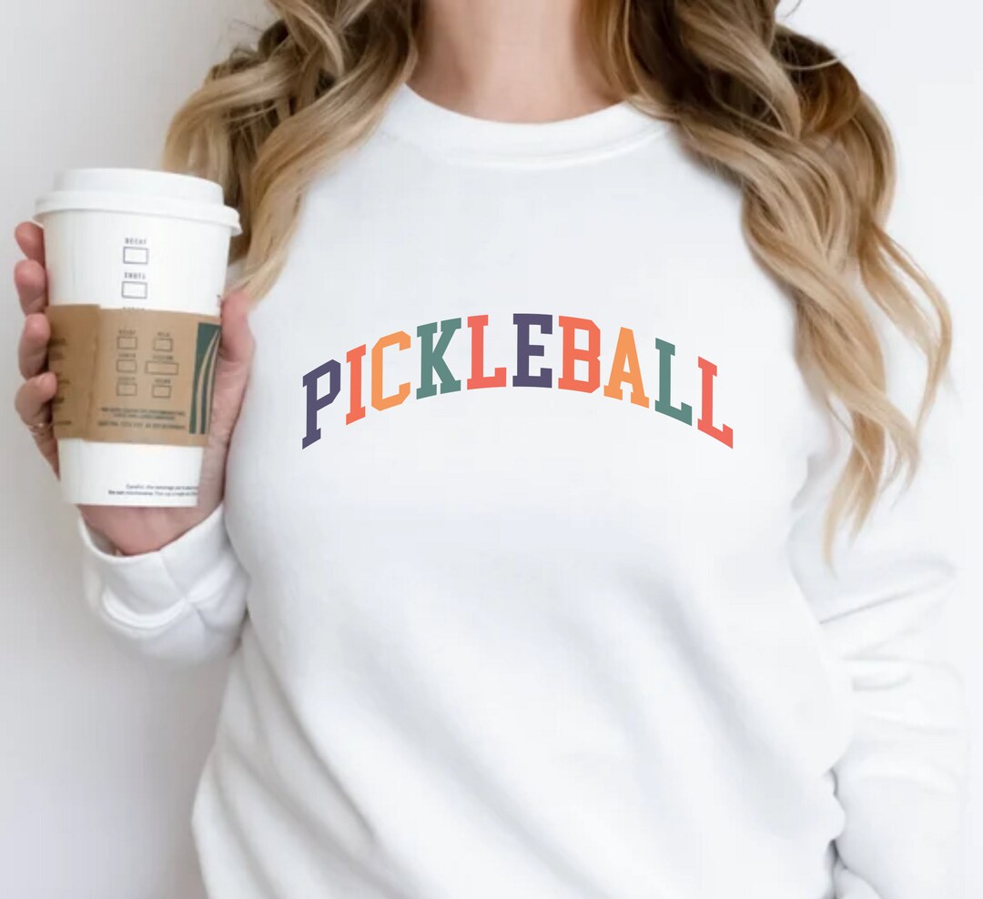 Cute Pickle Baller Gift, Varsity Style Pickleball Sweatshirt, Gift for ...