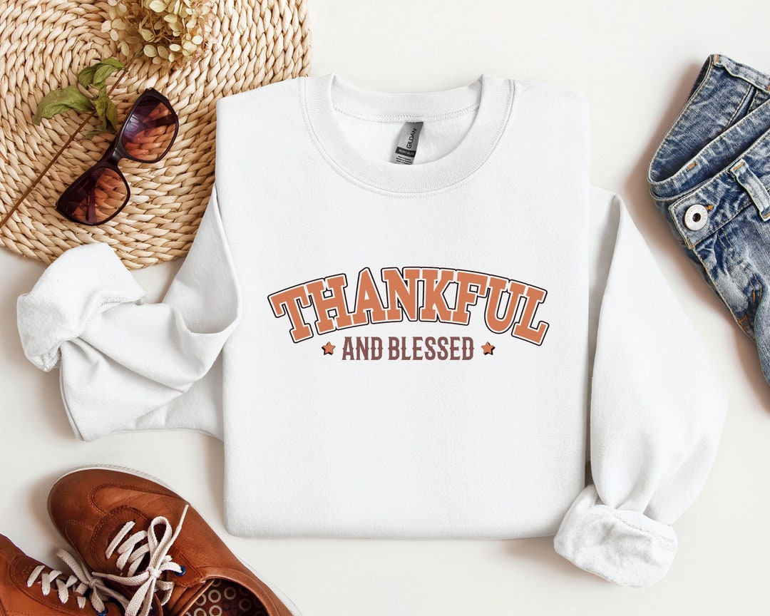 Retro Thankful Sweatshirt, Thanksgiving Family Shirts - Etsy