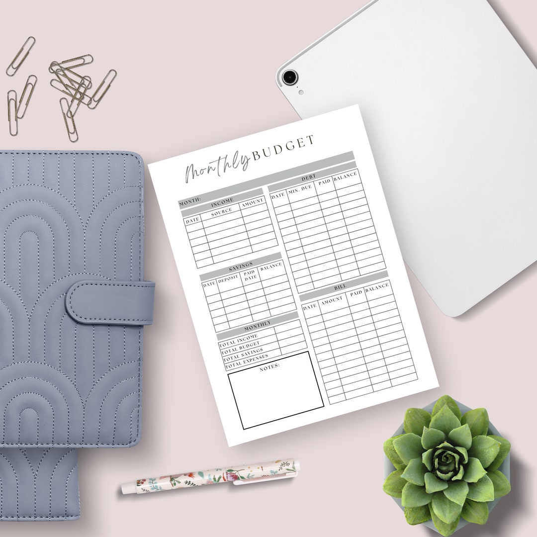 Monthly Budget Tracker INSTANT DOWNLOAD Budget Printable, Financial ...