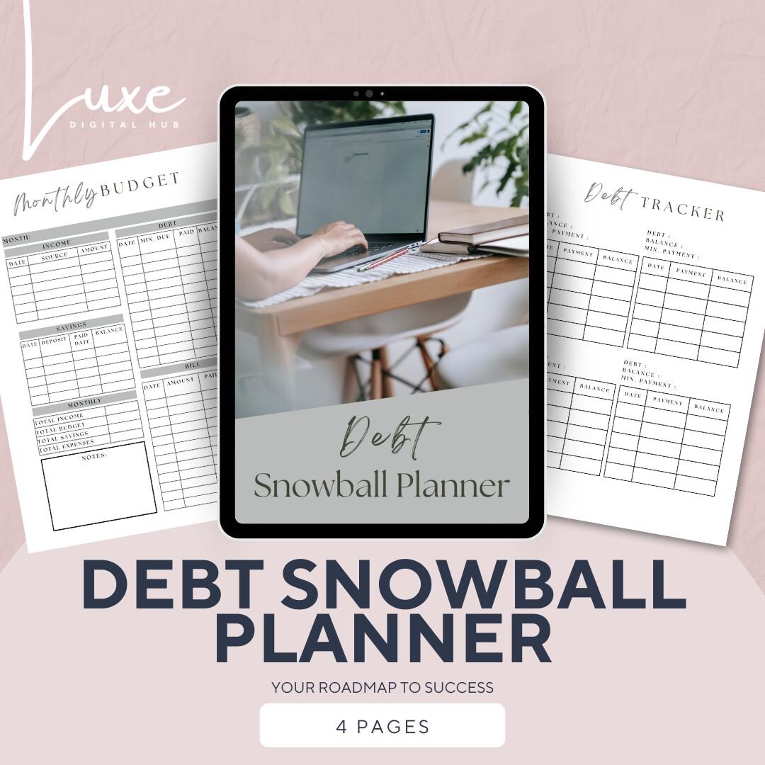 Debt Snowball Planner Printable - Instant Download | Debt Management Tracker, Financial Debt ...