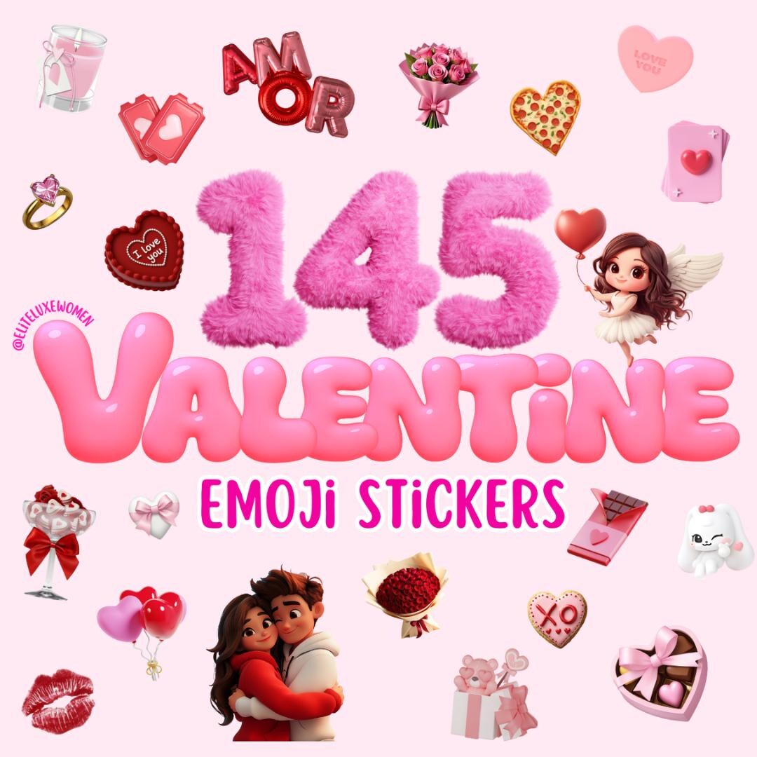 145 Aesthetic Love Emoji Stickers | Ios 18 Style Transparent Pngs for ...