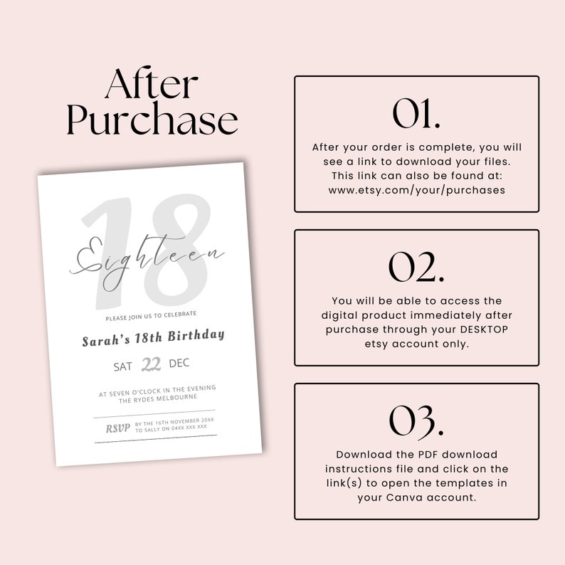 Modern 18th Birthday Invitation | Minimalist Grey Birthday Party Invite ...