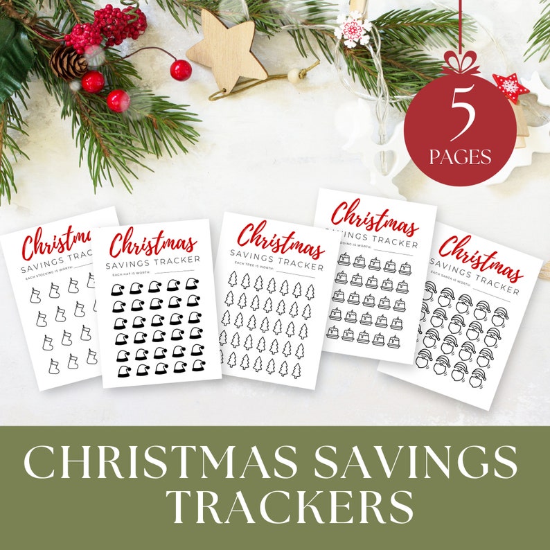 Christmas Tree Savings Tracker Printable, INSTANT DOWNLOAD, Xmas 2 ...