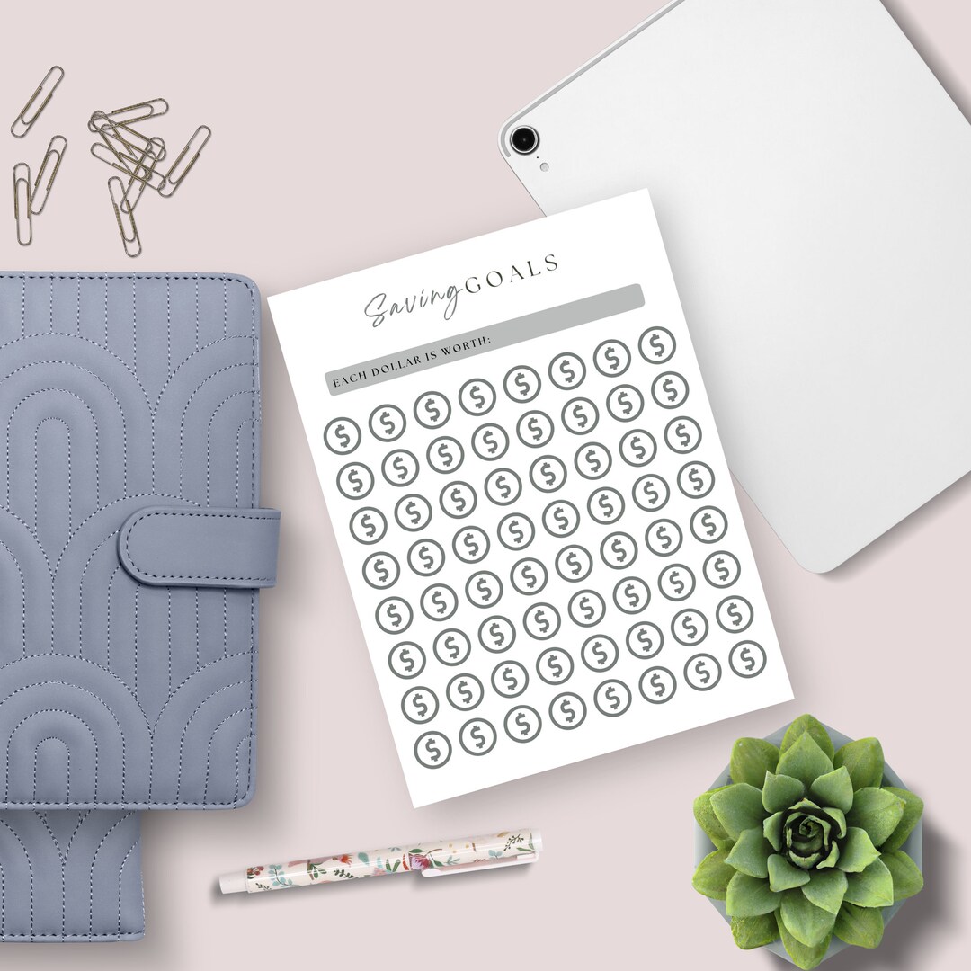 Savings Goals Printable Worksheet INSTANT DOWNLOAD Savings Tracker ...