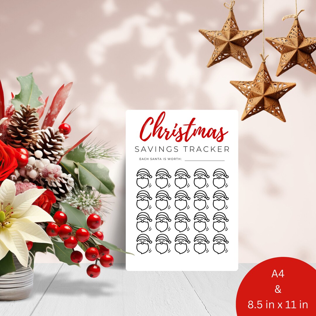 Christmas Santa Savings Tracker Printable | INSTANT DOWNLOAD | Holiday ...