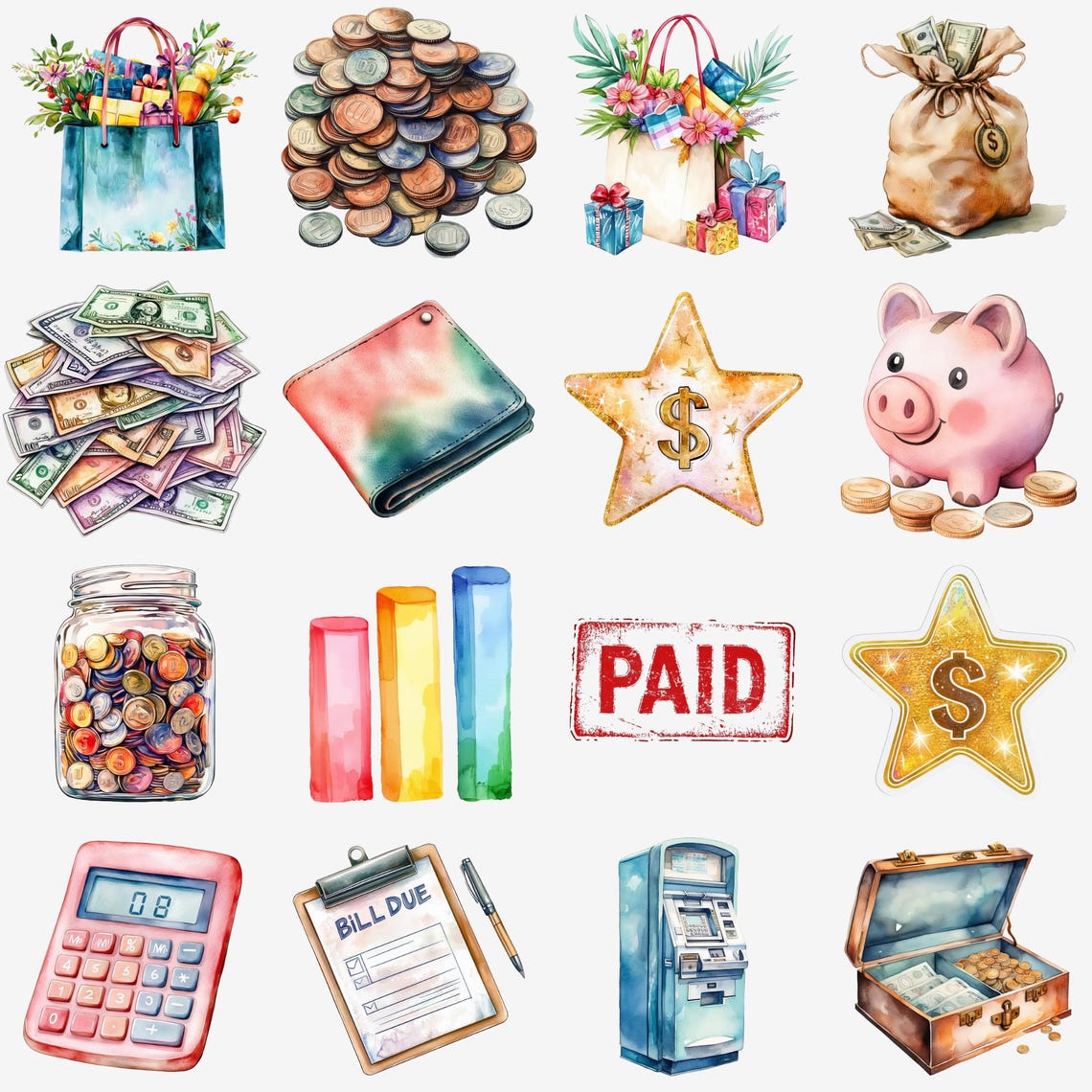 Payday Clipart Pack, Digital Download, Money Clip Art, Cash Stickers ...