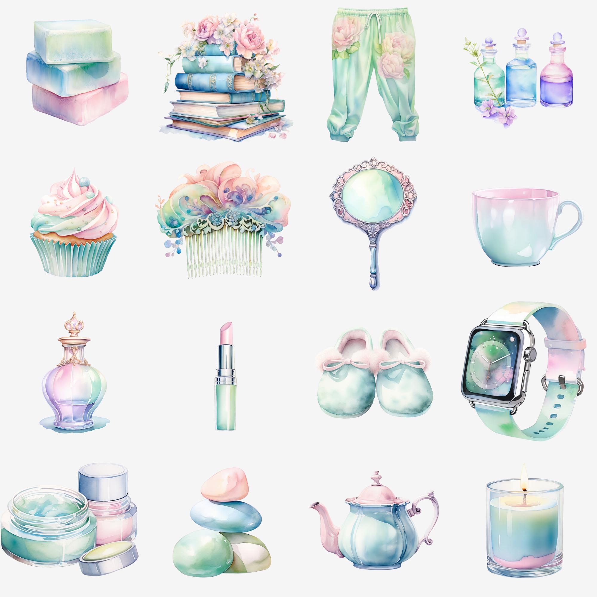 Spa Day Clipart Pack, Digital Download, Self-care Illustrations ...