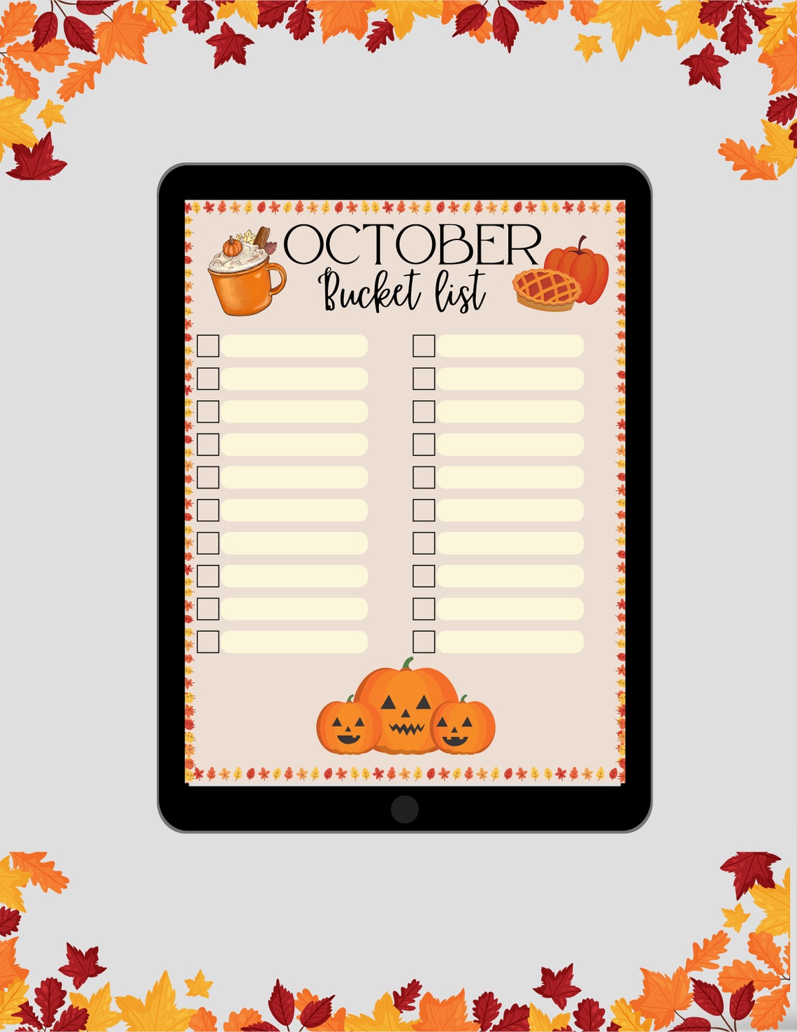 Printable October Bucket List October to Do List Halloween Bucket List ... Printable October Bucket List October to Do List Halloween Bucket List ...