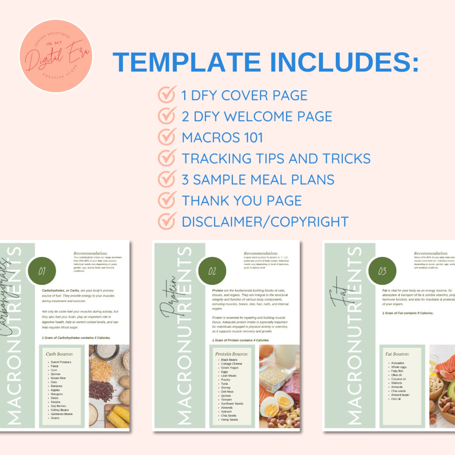 Editable Canva Intro to Macros Guide Template | Sample Meals Plans ...