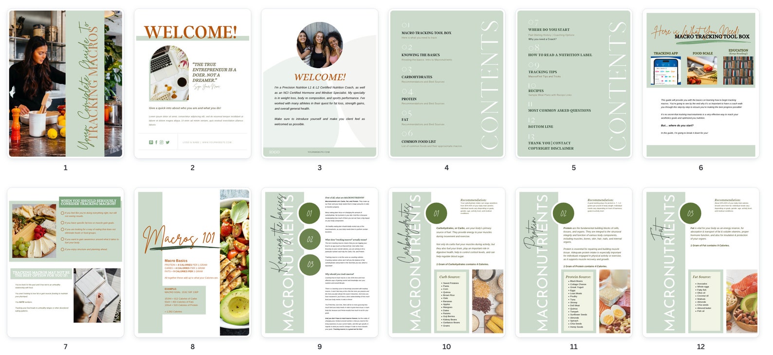 Editable Canva Intro to Macros Guide Template | Sample Meals Plans ...