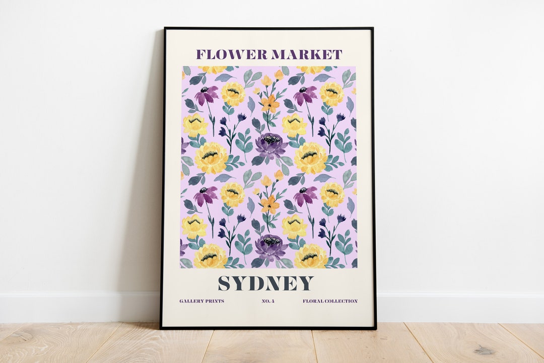 Sydney Flower Market Poster Print Colorful Purple Yellow - Etsy
