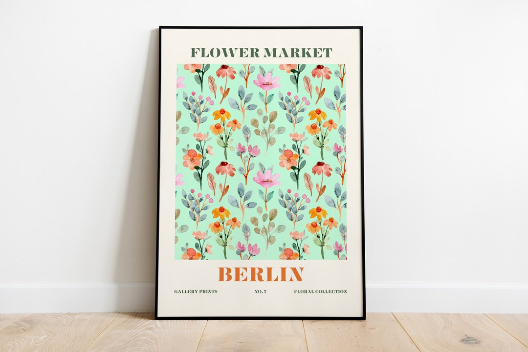 Berlin Flower Market Print German Flower Market Poster European Flower ...