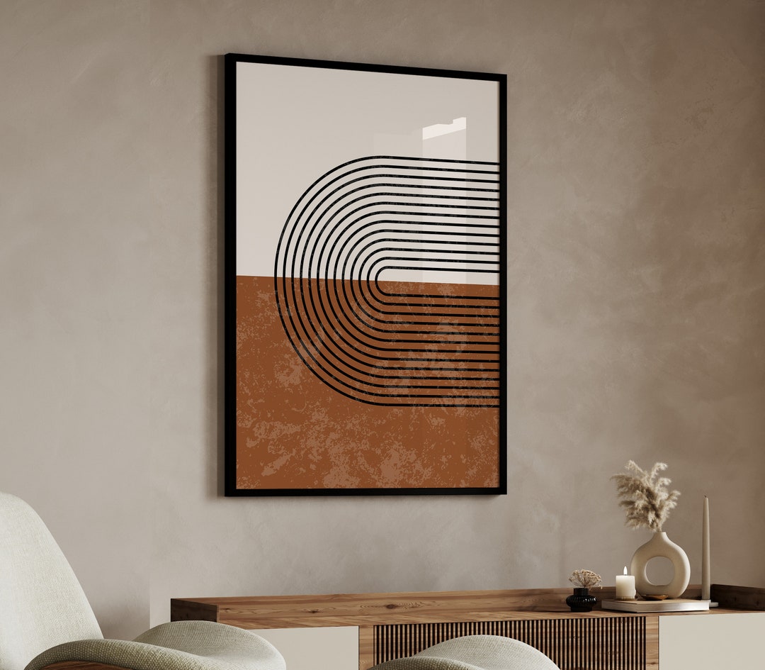 Mid Century Boho Style Art Print Simple Boho Arch Print Modern Bohemian ...