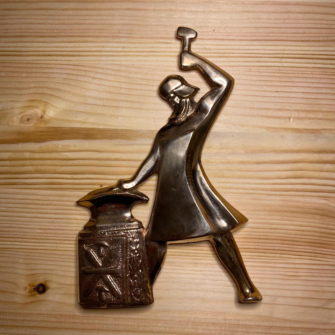 Brass Blacksmith Statue - Etsy