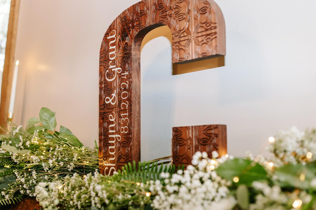 Engraved Walnut Wedding Letter – Custom Name and Date, 2ft Tall - Etsy