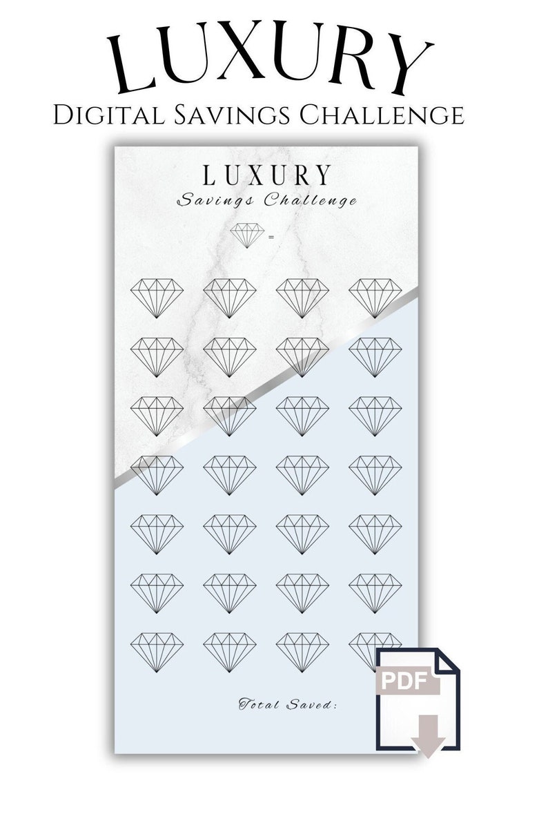 Luxury Diamond Savings Challenge: Printable A6 Budget Tracker (PDF) - Etsy