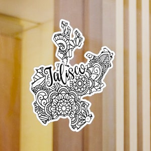 JALISCO MEXICO State Outline Boho Mandala Pattern Kiss-cut Vinyl Decals ...