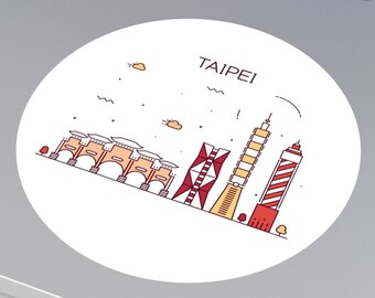 Taiwan Taipei City Sticker Car Bumper Vinyl Decal - Etsy