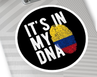 BELGIUM DNA Flag Belgian Heritage Ancestry Round Water Resistant Vinyl ...