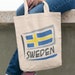 SWEDEN Flag Cotton Canvas 15 X 16 Inch Tote Bag Swedish Country Pride ...