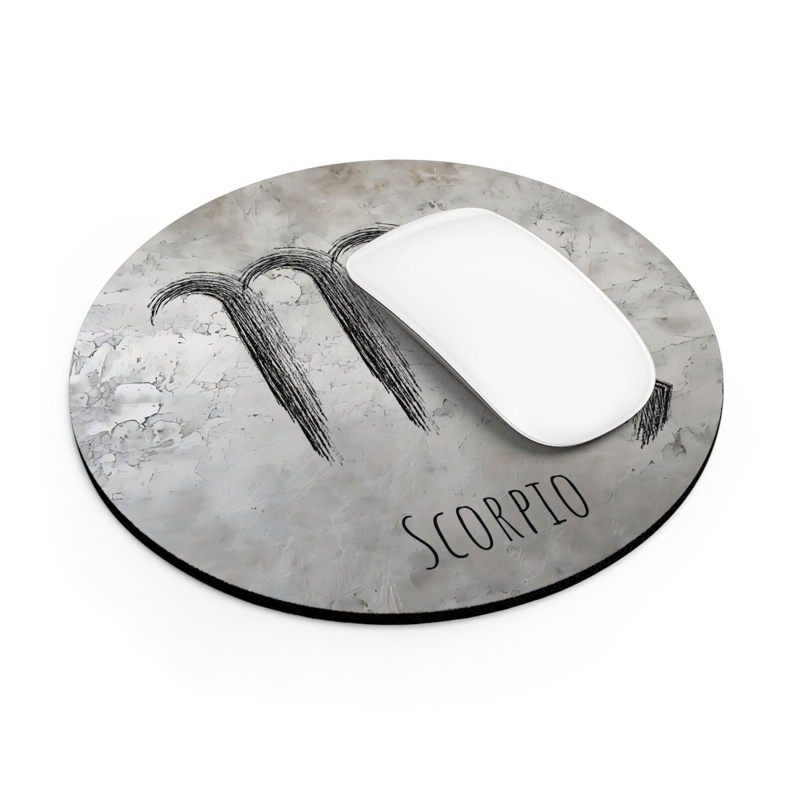 SCORPIO Zodiac Sign Symbol Grunge Texture Round Mouse Pad Tech ...