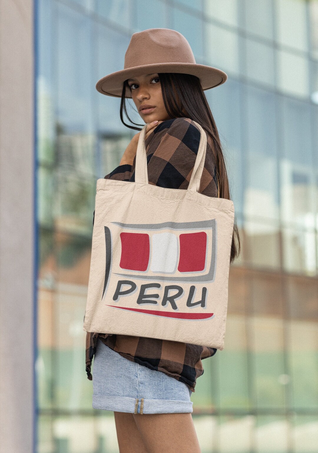 PERU Flag Cotton Canvas 15 X 16 Inch Tote Bag Peruvian Country Pride ...