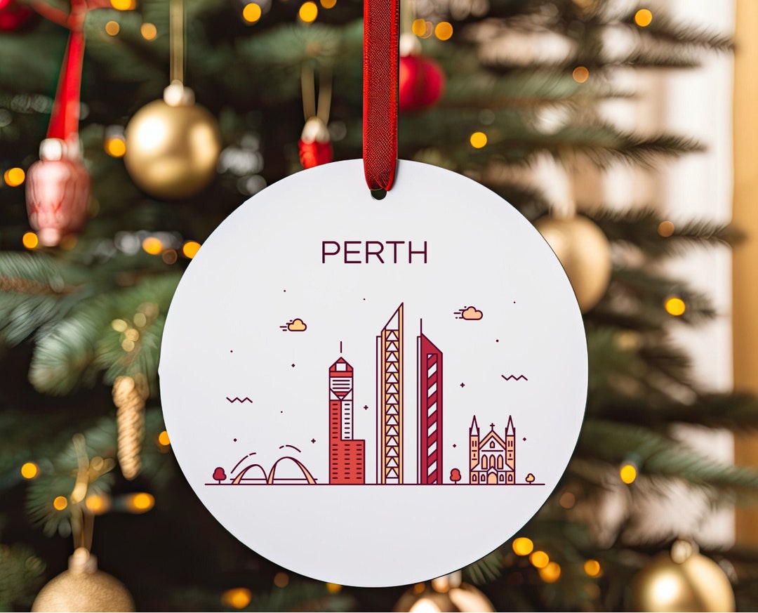 PERTH AUSTRALIA City Skyline, Australian Aussie Travel White Acrylic ...