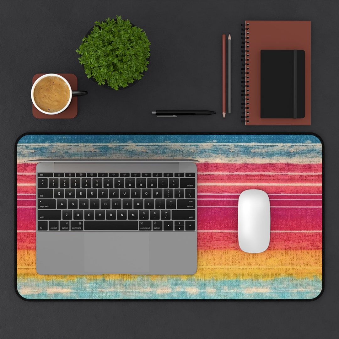 Colorful Grunge Mexican Serape Stripe Pattern 3 Mm Thick Neoprene Desk ...