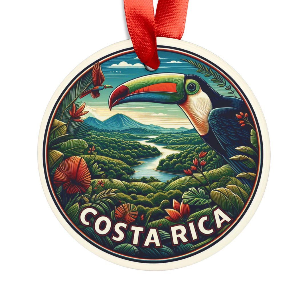 COSTA RICA Landscape, Costa Rican Travel, Round Acrylic Ornament ...