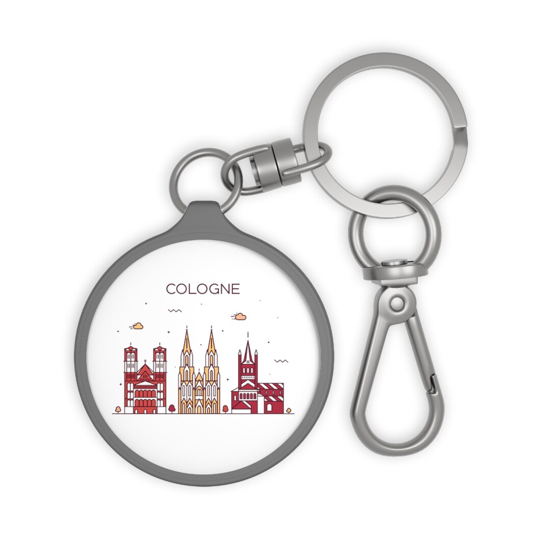 COLOGNE GERMANY City Skyline German Travel Round Acrylic Metal Keyring ...